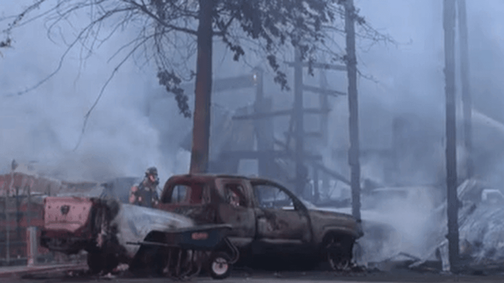 15 cars, 2 buildings destroyed in 2-alarm fire at landscaping business ...