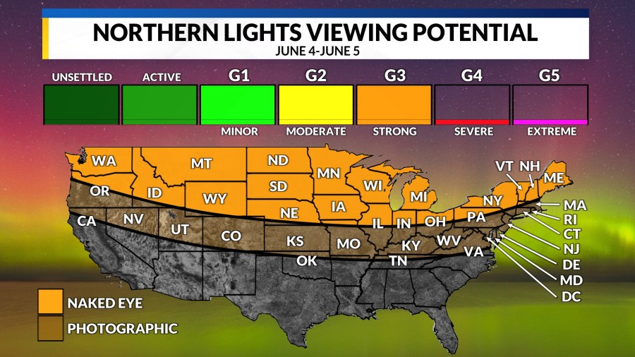 Northern lights possible Thursday night