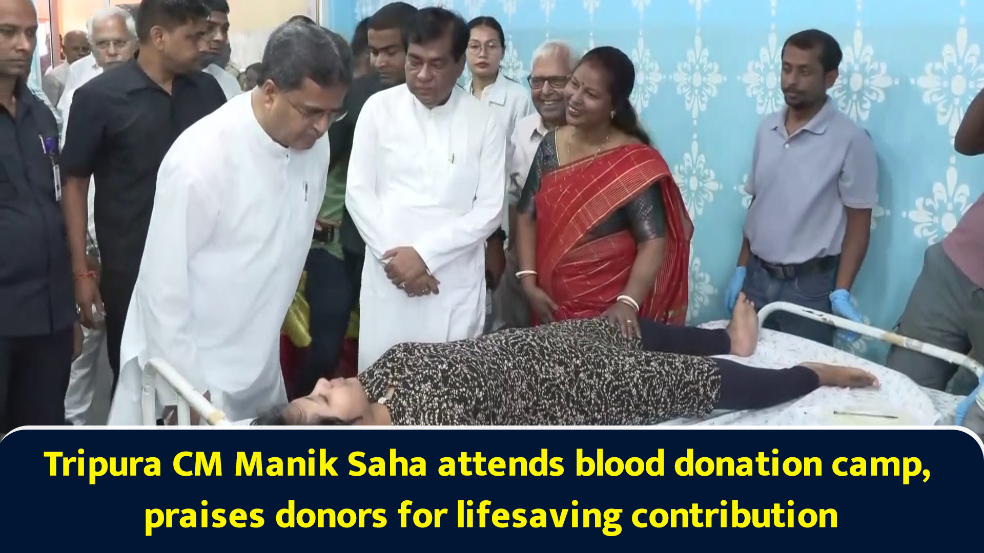 Tripura CM Manik Saha attends blood donation camp, praises donors for ...
