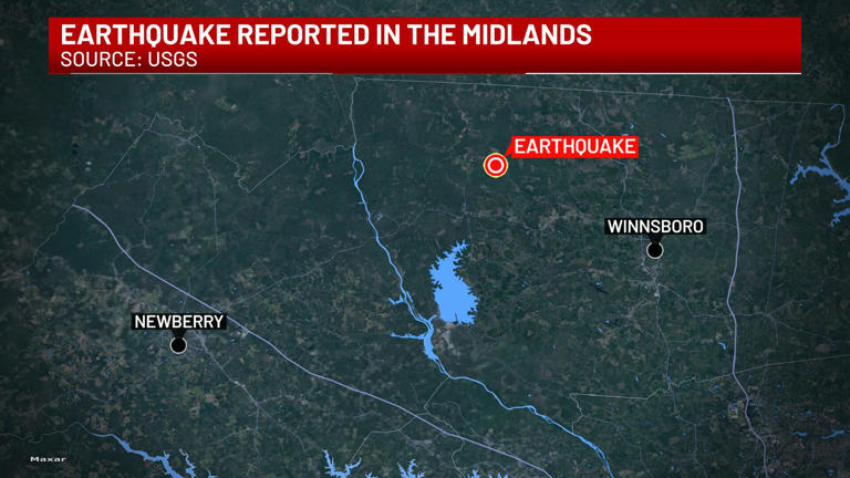 USGS confirms earthquake in the Midlands