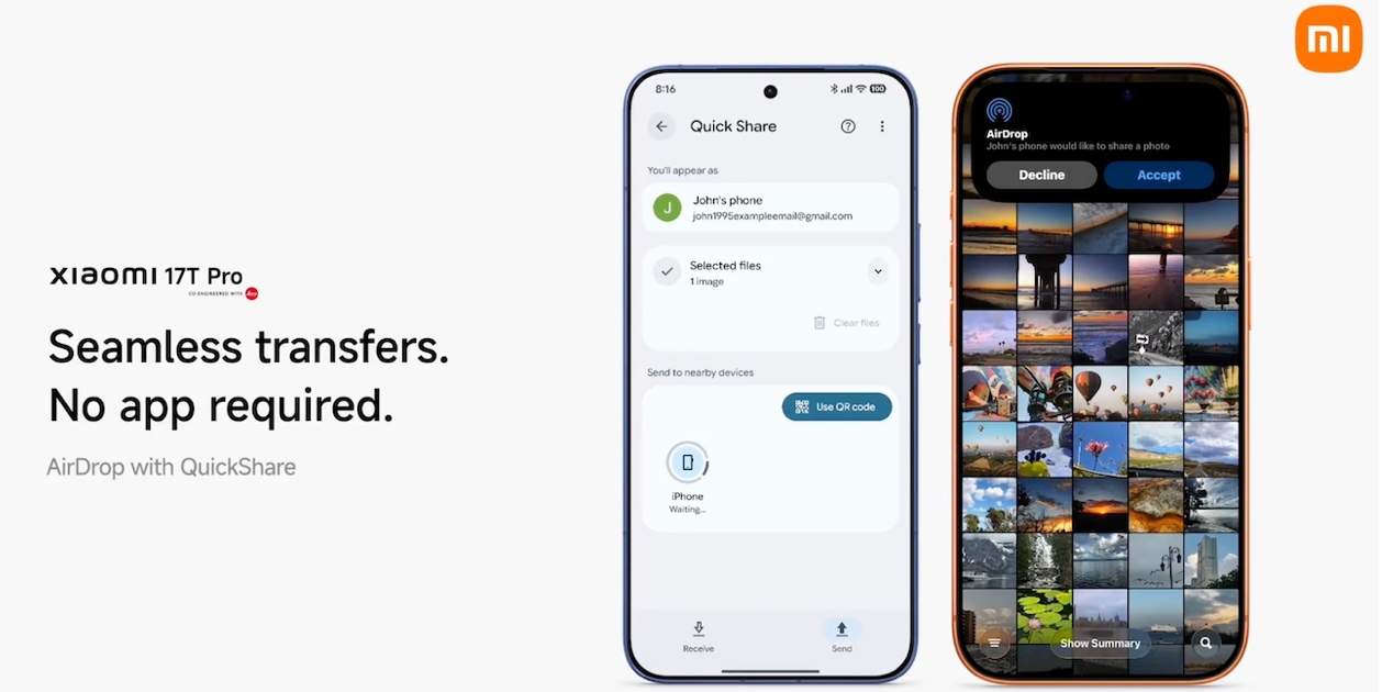 Xiaomi activa AirDrop en sus móviles para compartir archivos con el iPhone