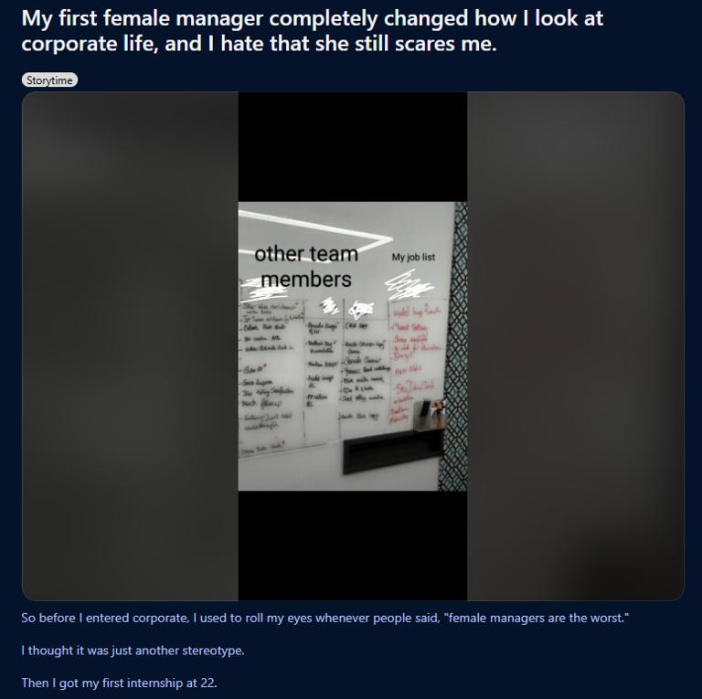 Employee shares how first female manager shattered their confidence ...