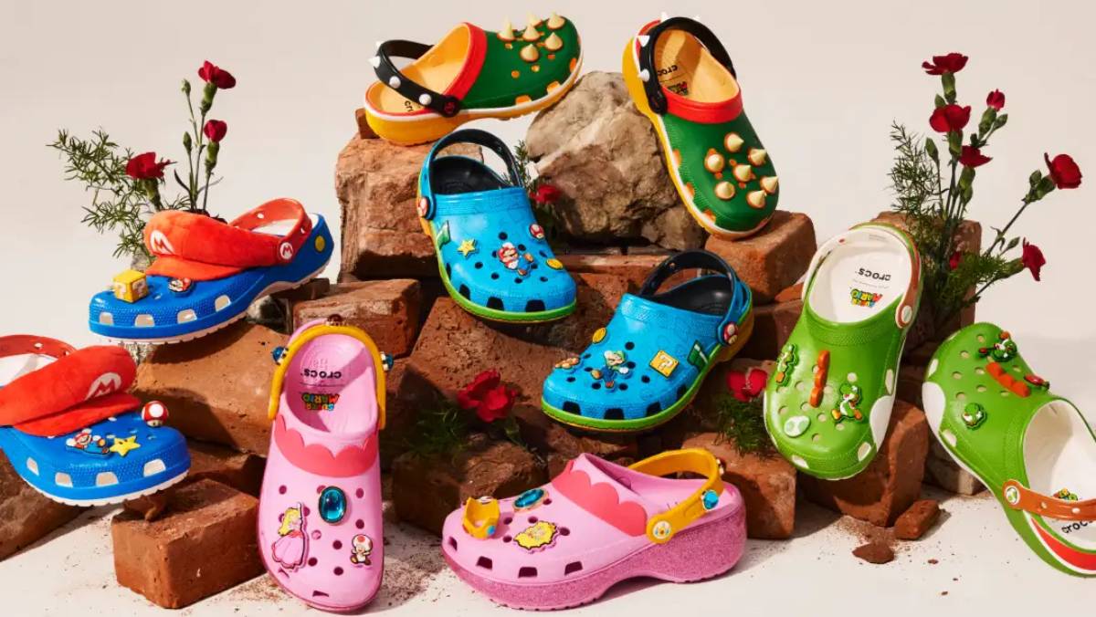 Super Mario Crocs based on Mario, Peach, Bowser, and Yoshi