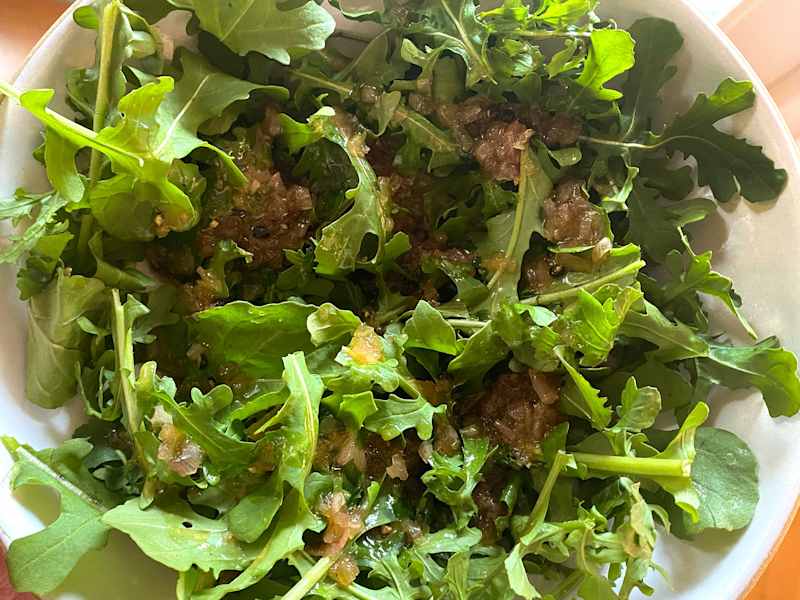 To make a salad ahead without getting soggy, do my reverse salad trick ...