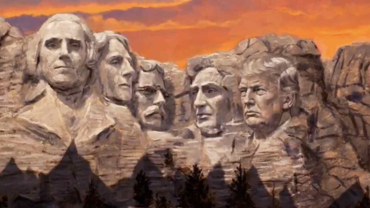 Trump sparks controversy after posting image with his face on Mount ...