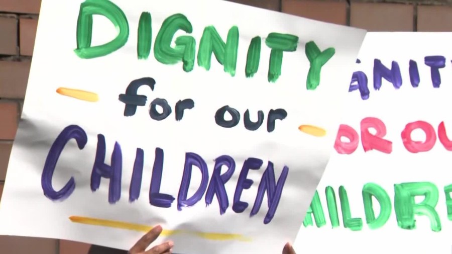 Parents protest negative police comments about their kids