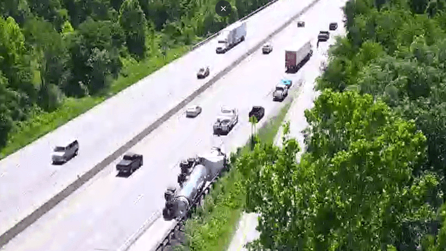Hazmat teams respond to tanker rollover, I-64 East closed from ...
