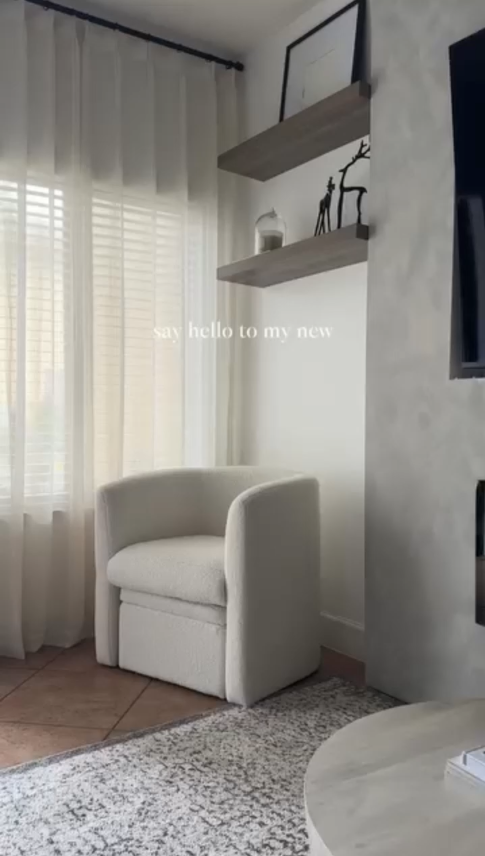 Stylish living room ottoman with hidden storage