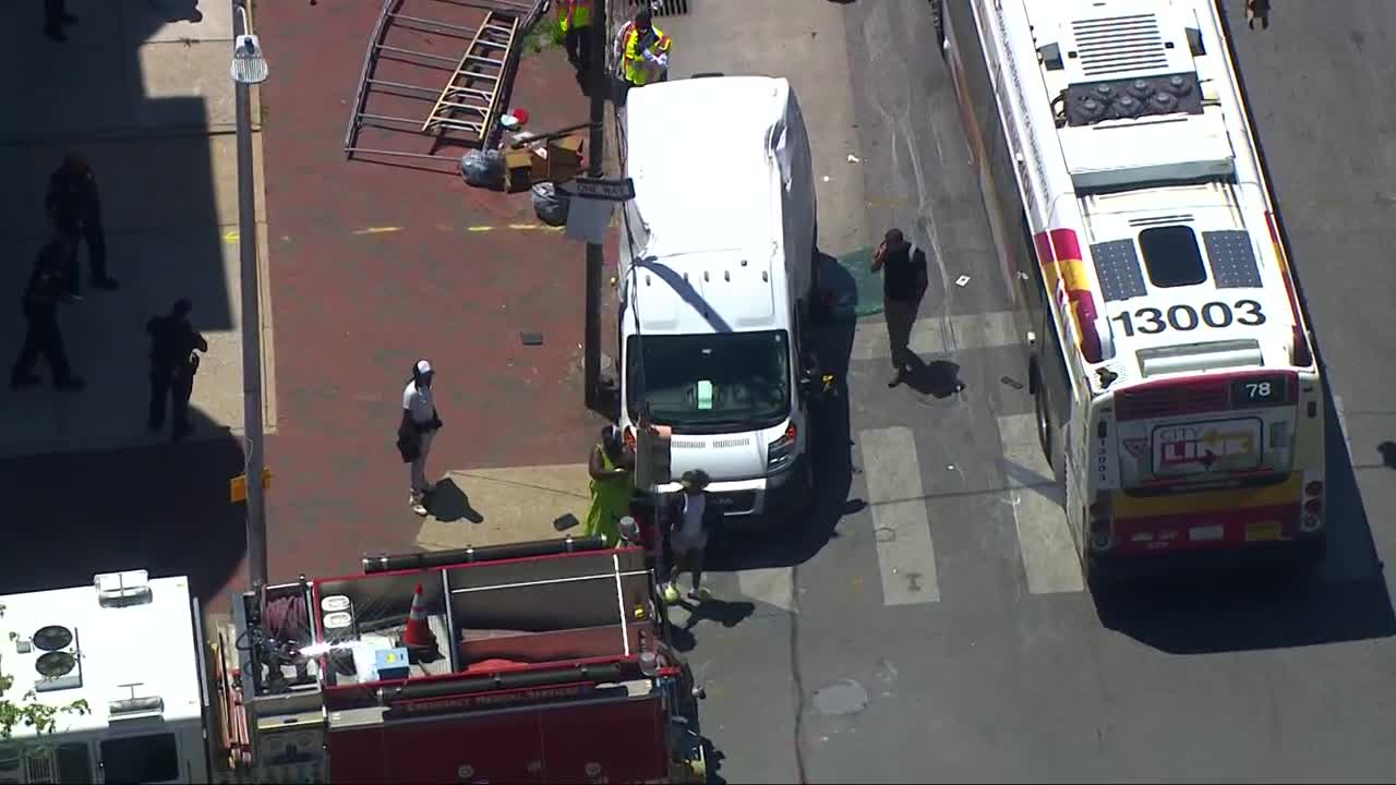 12 taken to hospital after MTA bus collides with work van