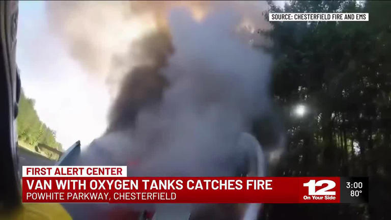 Driver’s quick thinking prevents explosion after van catches on fire