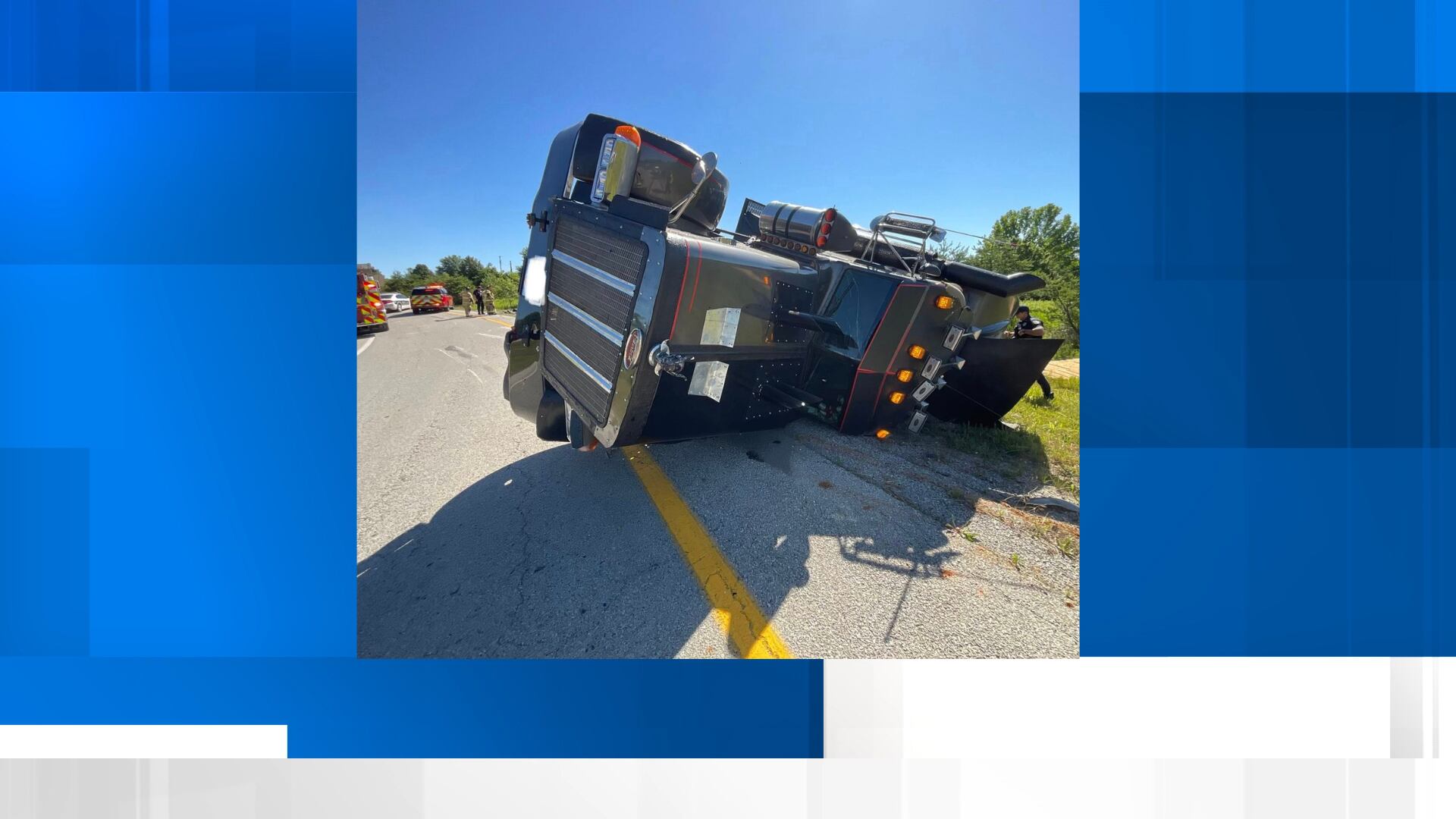 Tractor-trailer rolls over on Pulaski County road