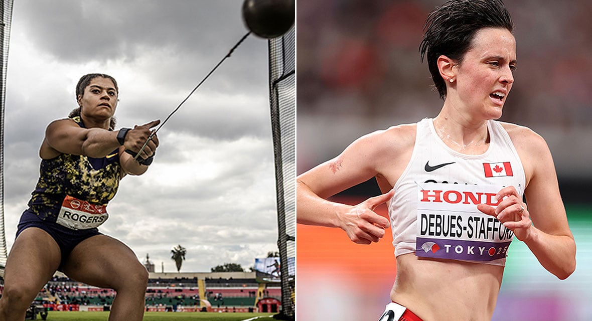 Hammer thrower Camryn Rogers, runner Gabriela DeBues-Stafford earn ...