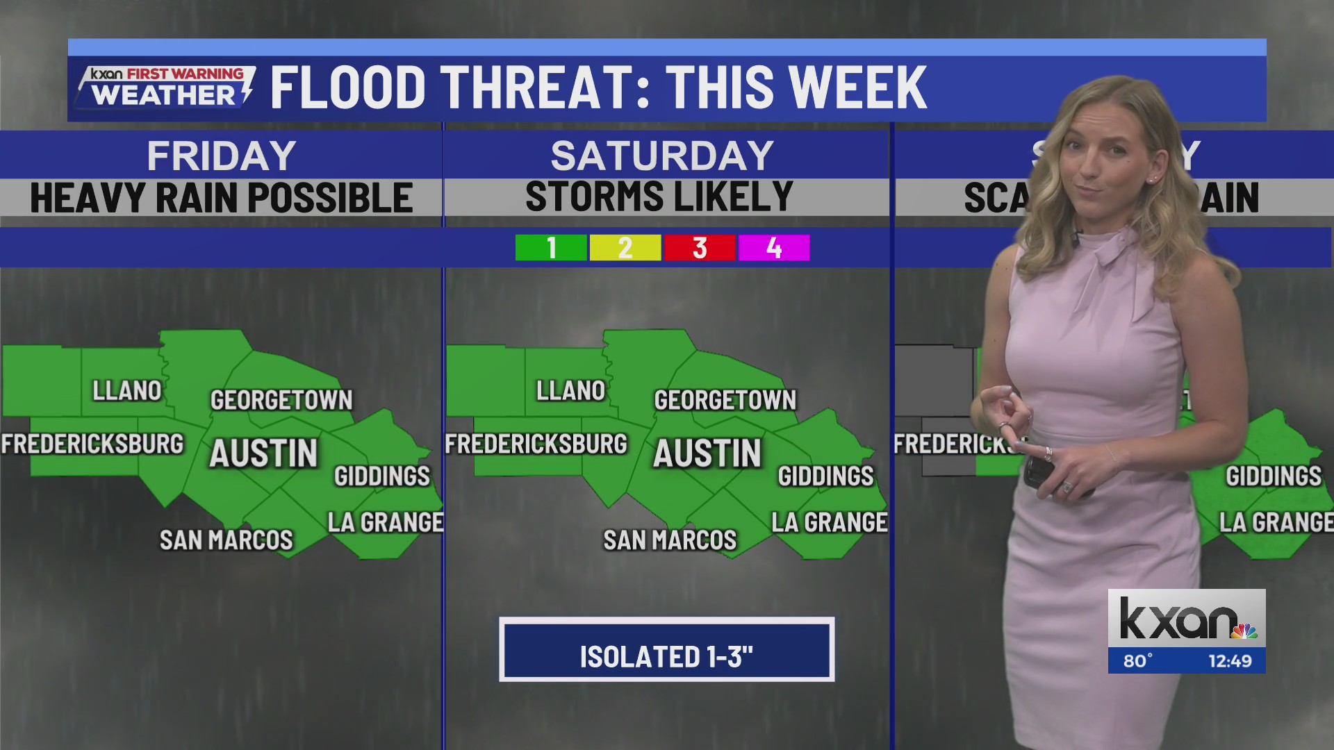 Heat and spotty showers Wednesday, flood threat increases into the weekend