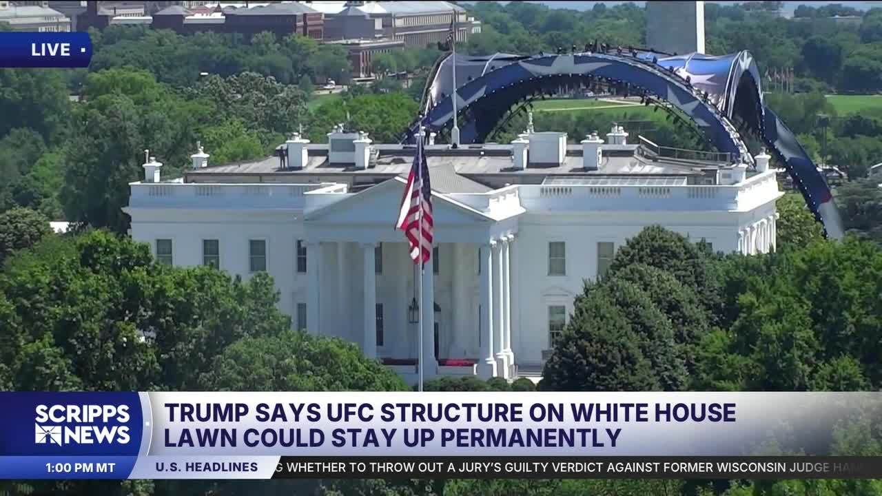 Trump says UFC structure on White House lawn could stay up permanently