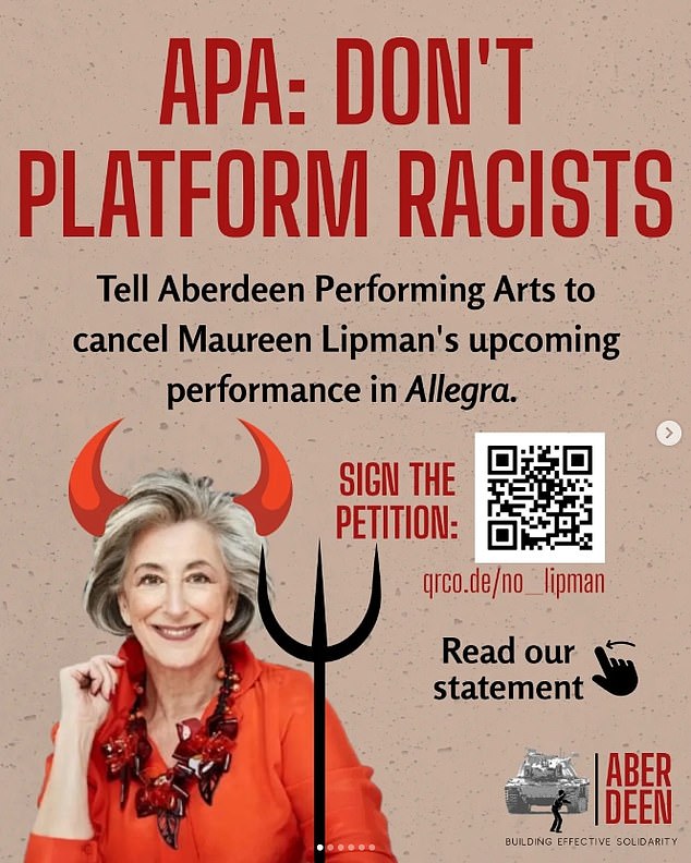 Anger as police say poster of actress Maureen Lipman as devil was not a ...