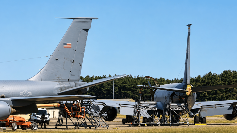 Two US Air Force KC-135s damaged during towing accident at RAF Mildenhall