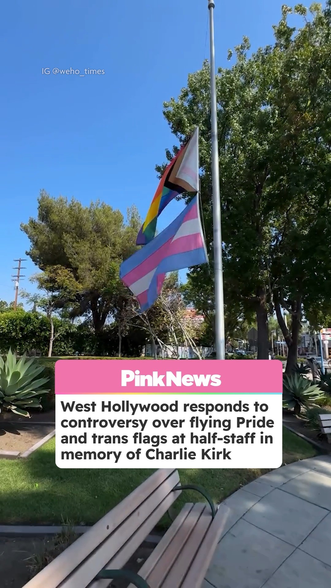 Charlie Kirk flag controversy: West Hollywood explains lowering LGBTQ+ ...