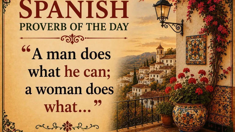Spanish proverb of the day: “A man does what he can; a woman does what…”