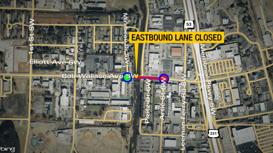 Huntville Utilities warns of lane closure on Bob Wallace