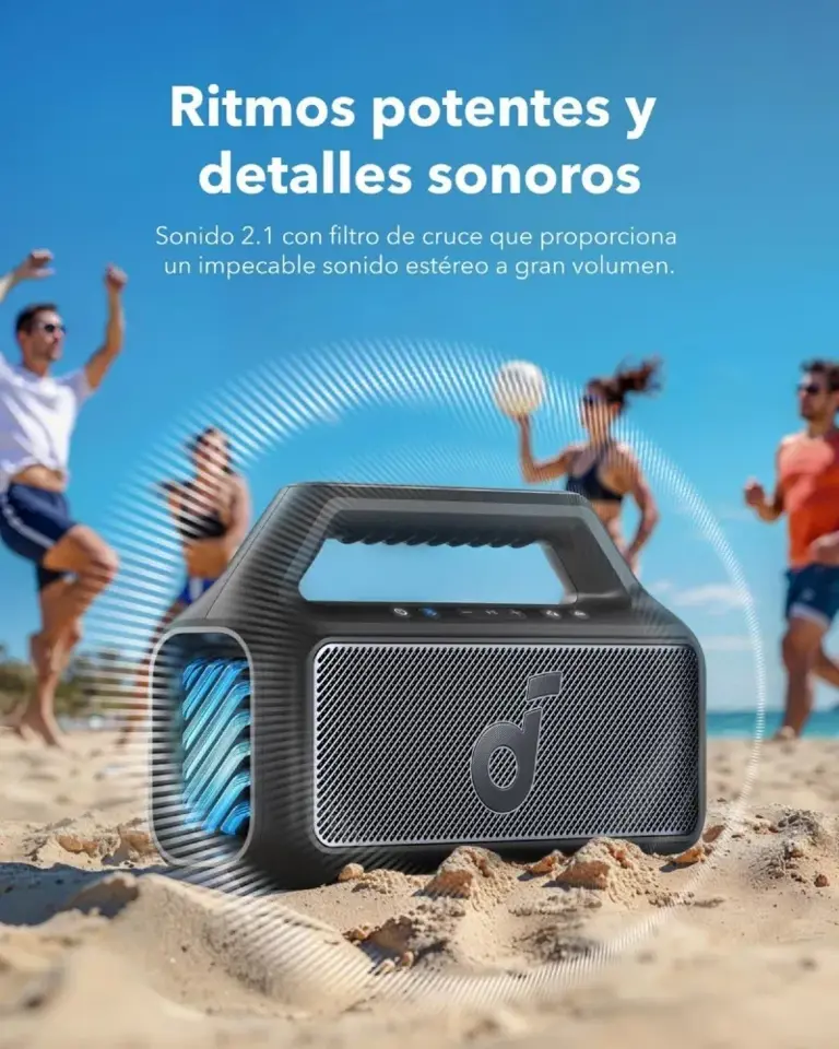 Bocina Soundcore Boom 2 con 80W de potencia y 24 horas de batería baja ...