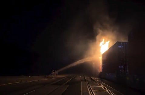 Railcar battery fire forces closure of Cajon Blvd. through the pass
