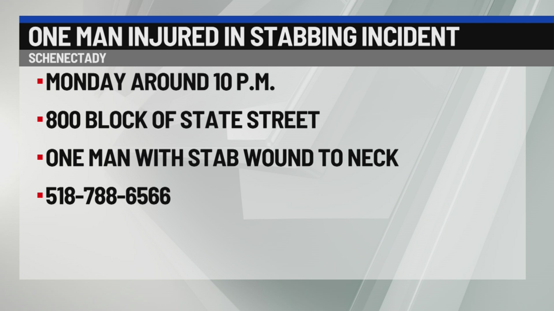 Police investigate State Street stabbing in Schenectady