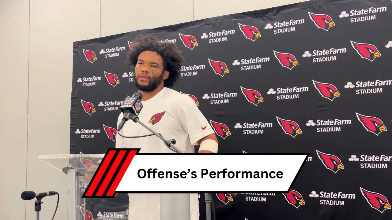 Arizona Cardinals QB Kyler Murray reacts to loss vs Los Angeles Rams