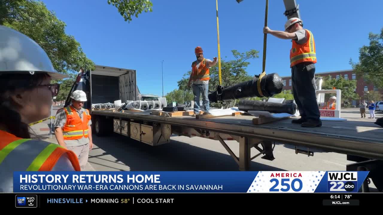 Revolutionary War-era cannons recovered from Savannah River return home ...