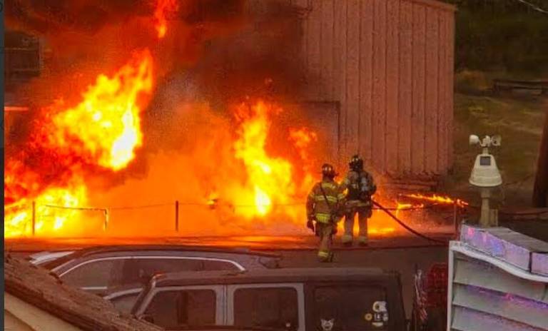 Transformer blows causing fire near Olympic Stadium