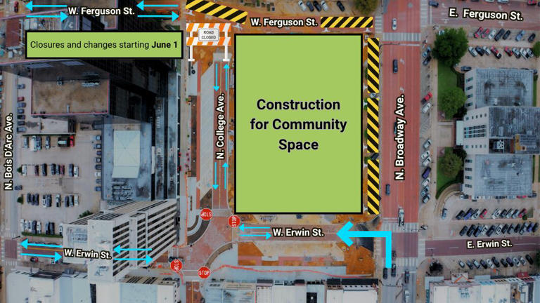 2 downtown Tyler intersections reopen with new traffic patterns