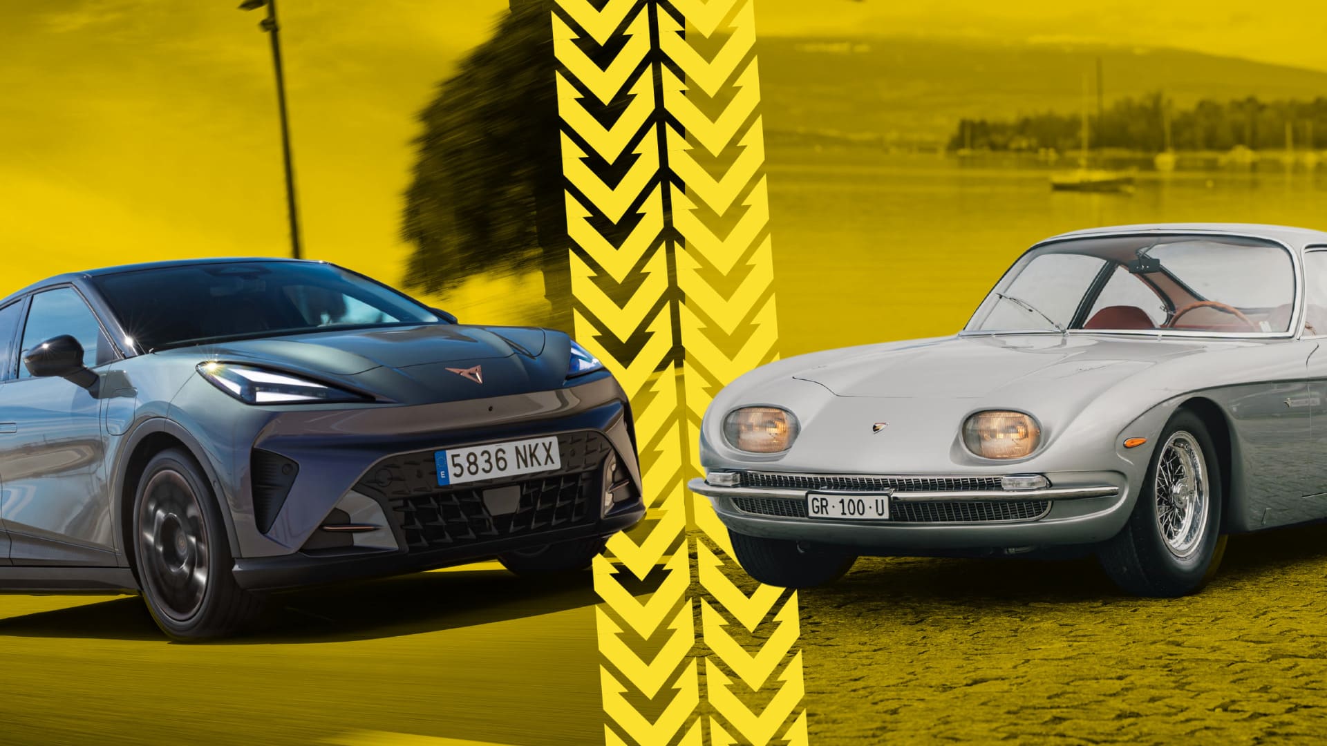 Cupra Raval and Lamborghini 350 GT contrast modern electric design with ...