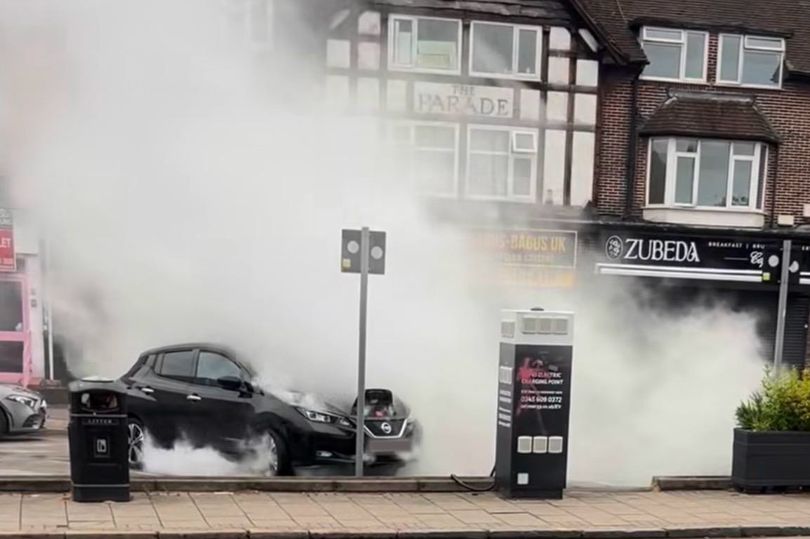 Warning after electric car goes up in flames in Kings Heath High Street