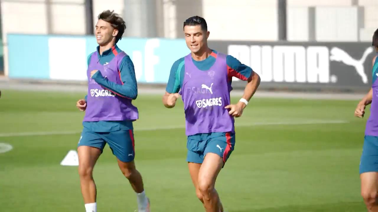 Short shorts as Ronaldo trains with Portugal squad