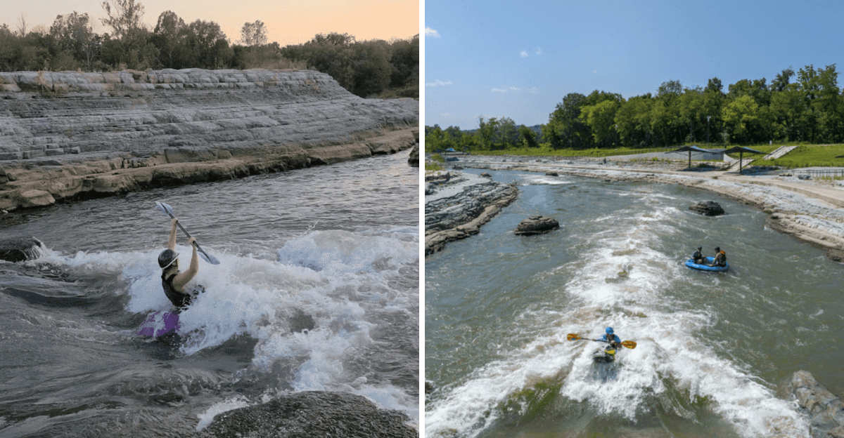 The hidden Oklahoma white-water channel where you can tube down 8 drop ...
