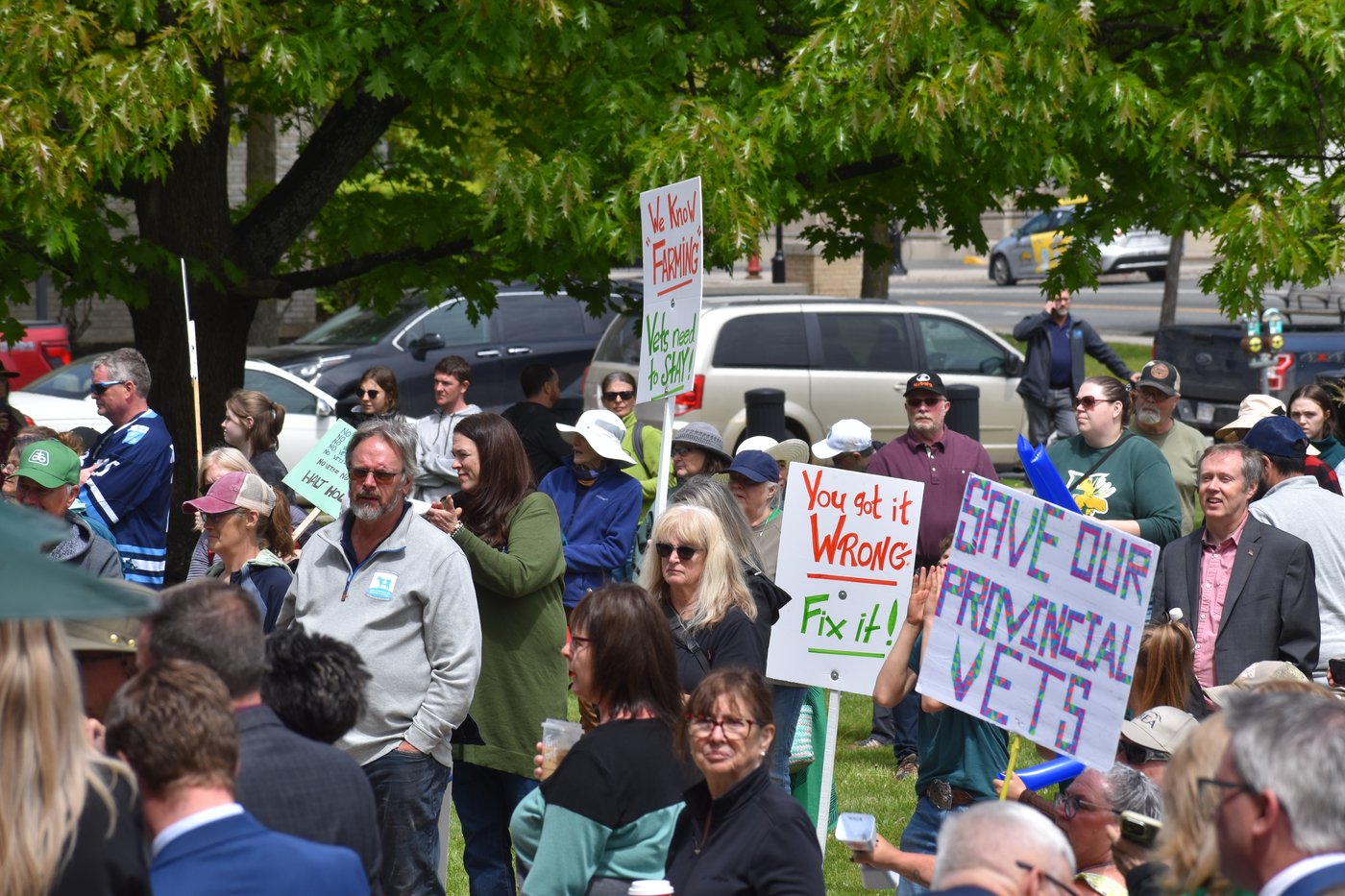 With signs and cowbells, New Brunswick farmers protest cuts to ...