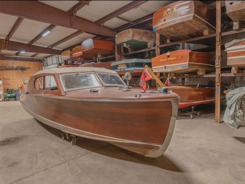 Gigantic classic wooden boat auction