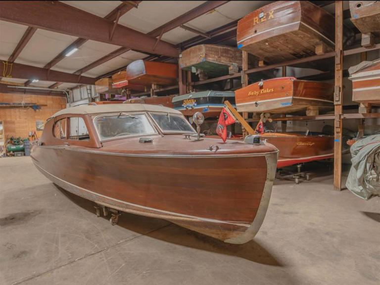Gigantic classic wooden boat auction