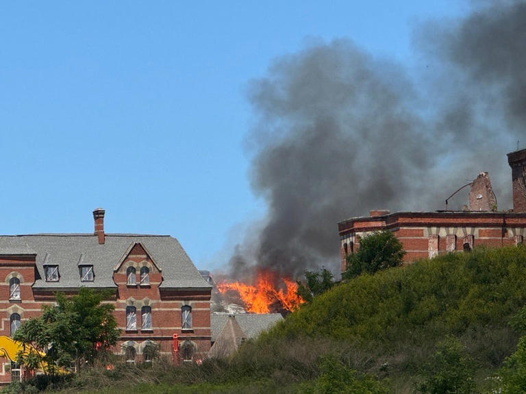 Former Hudson River Psychiatric Center ablaze in structure fire