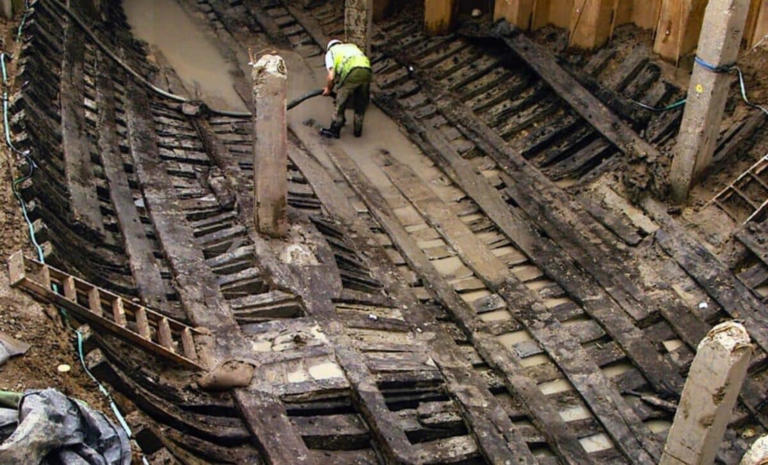 Construction workers unearthed a 24.5-meter medieval ship hidden ...