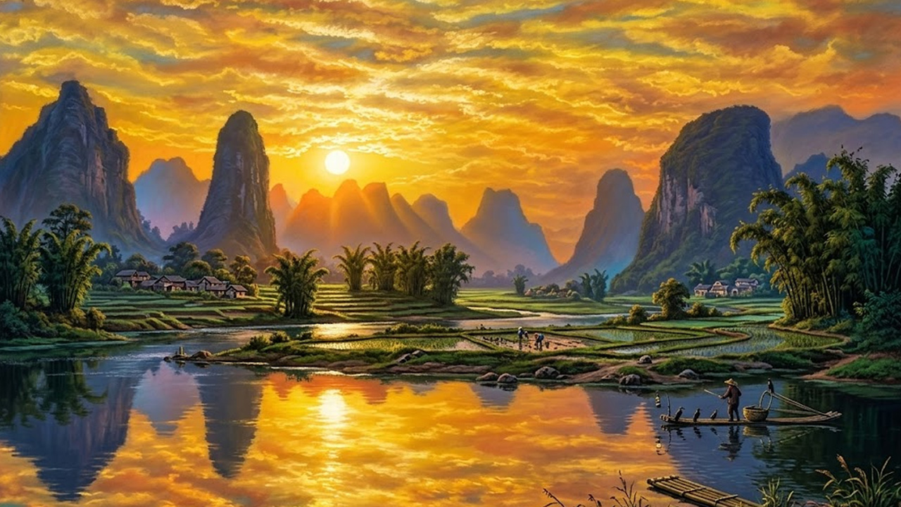Draw a beautiful sunset sky using soft pastel drawing techniques