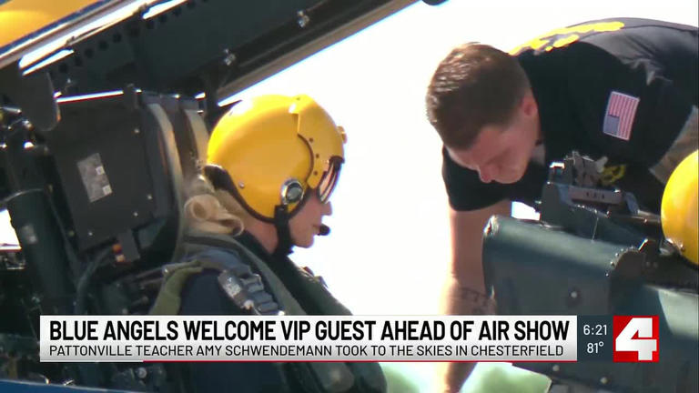Pattonville teacher flies with Blue Angels ahead of air show