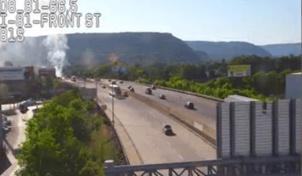 Vehicle fire on I-81 creates traffic congestion in Dauphin County