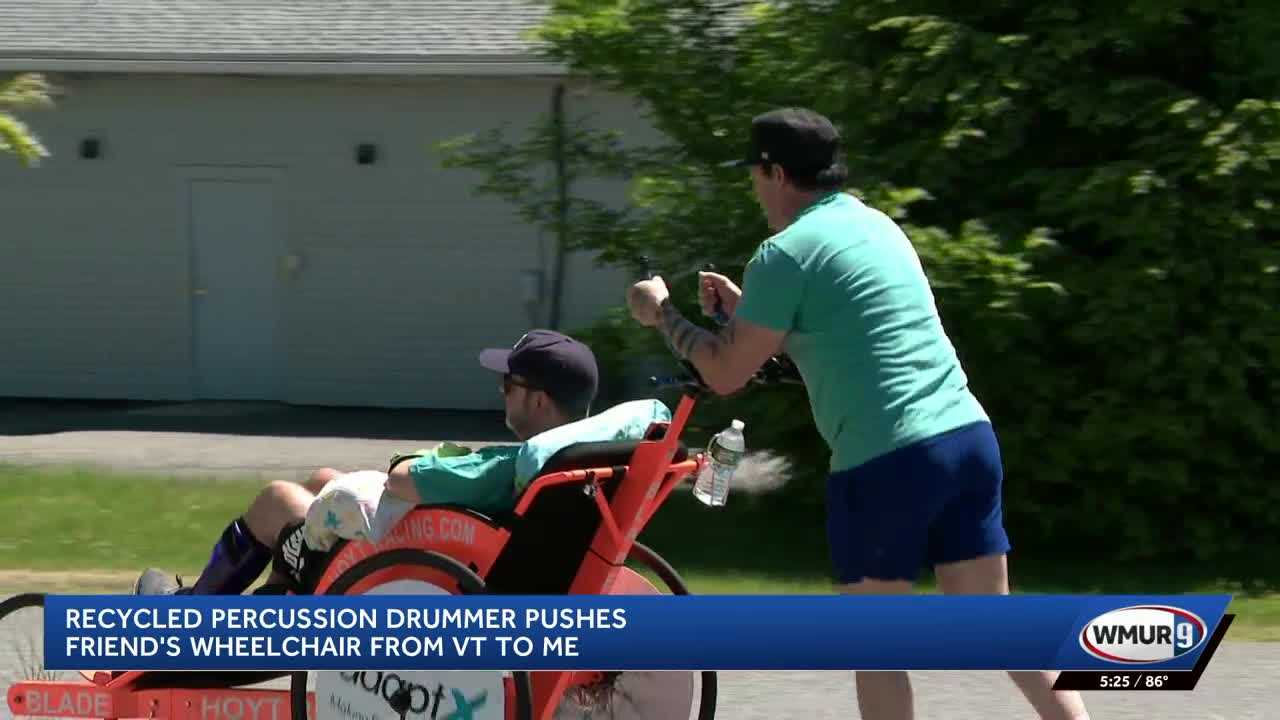 Recycled Percussion's Justin Spencer plans to push friend's wheelchair ...