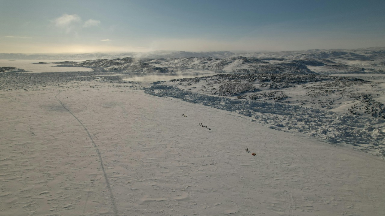 Tent rings and hearths on the Kitsissut Islands, 30 miles off northwest ...