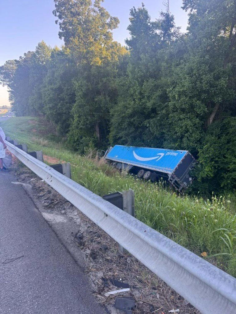 Amazon truck driver fell asleep, ran off highway in Forsyth, deputies say