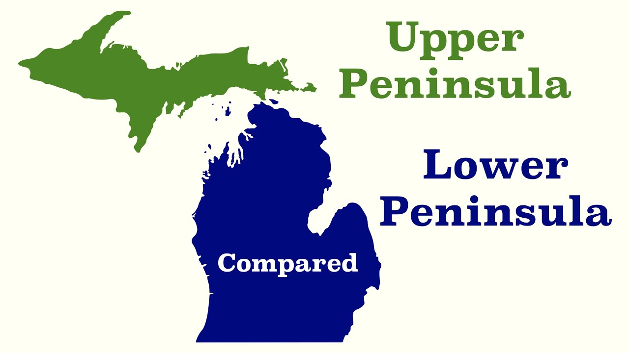 Michigan's lower and upper peninsulas compared
