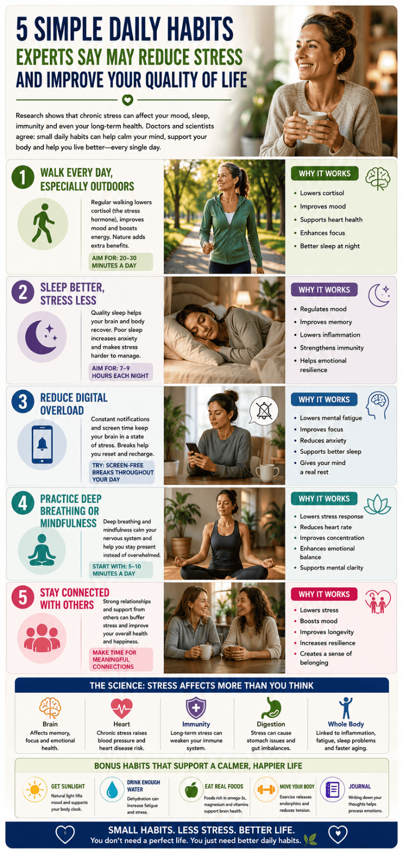 5 simple daily habits experts say may reduce stress and improve your ...