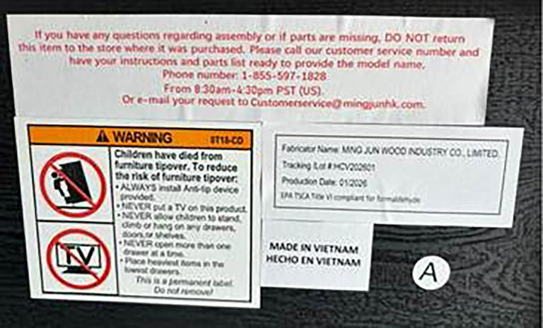Walmart recalls 165K children’s dressers over serious injury or death risk