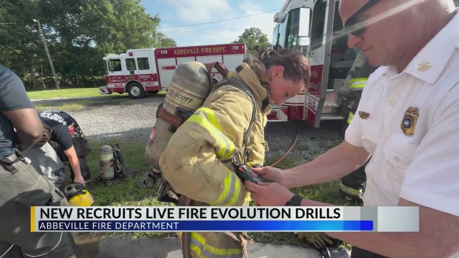 Abbeville Fire Department recruits face the heat during live fire training