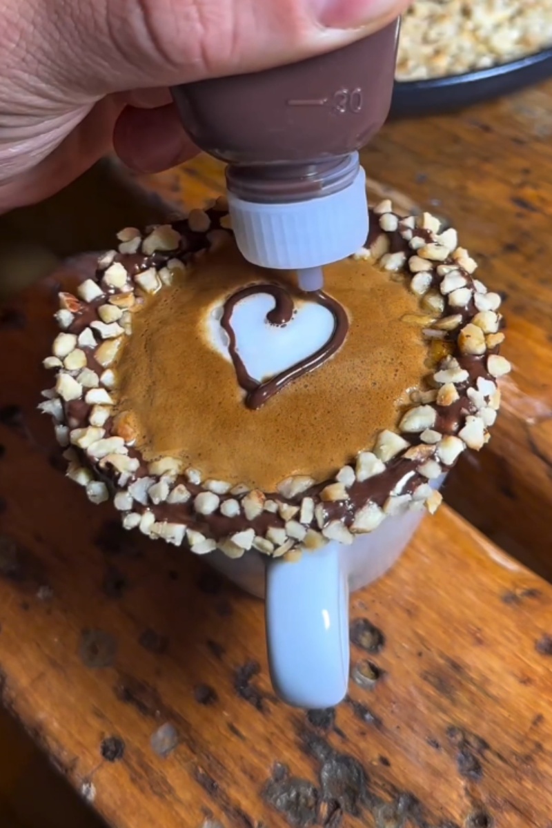 Chocolate heart coffee mug treat